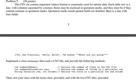 solved java please csvreadertester java this program