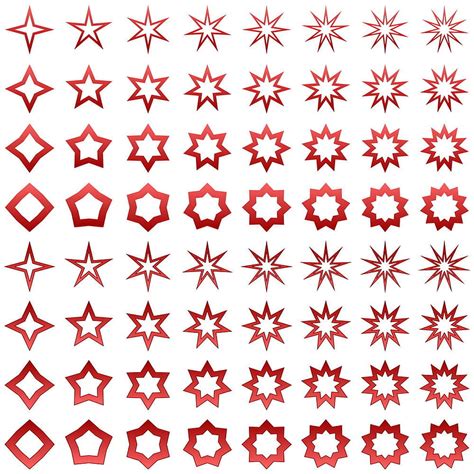 빨간 별 모양 벡터 설정 Ai Eps Uidownload