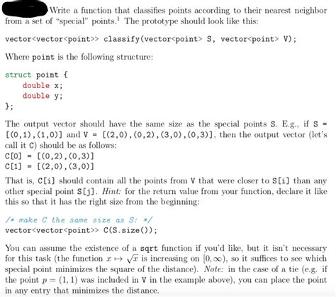 solved write a function that classifies points according to