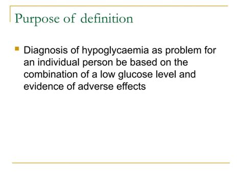 Hypoglycaemia Lecture Slides Presentation Examination Ppt