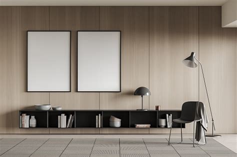 의자와 서랍 장식 및 모형 프레임이있는 라운지 룸 인테리어 로프트 아파트에 대한 스톡 사진 및 기타 이미지 로프트 아파트