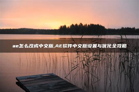 Ae怎么改成中文版 Ae软件中文版设置与优化全攻略 Ae插件合集