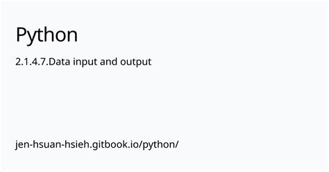 2147data Input And Output Python