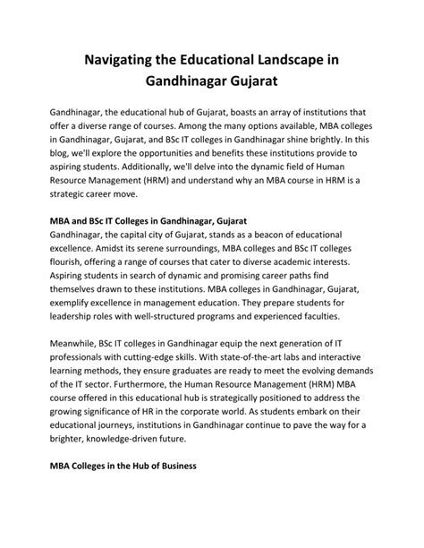 Ppt Navigating The Educational Landscape In Gandhinagar Gujarat