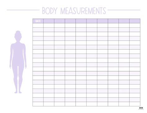 Body Measurements Chart Free To Download And Print Thinco 43 Off