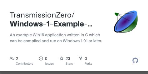 Github Transmissionzero Windows Example Application An Example