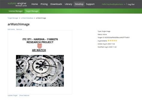 Week 4 Progress Report Harsha Kumars Ar Project Itc 571