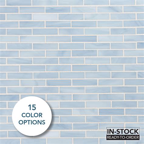 12x2 Offset Luxury Mosaic Glass Tile In 15 Color Options Oceanside