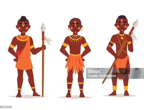 마사 이족 전통적인 의류 행복 한 사람이 가족에 아프리카 사람들이 벡터 일러스트 레이 션 마사이족에 대한 스톡 벡터 아트 및 기타 이미지 마사이족 개체 그룹 검은색