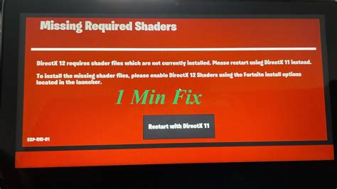 DirectX 12 Missing Shaders Files Fortnite 1 Min Fix YouTube