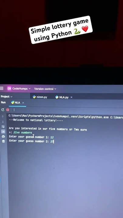 Python Lottery Game Html Coding Programming Python Webdesign