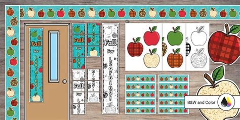 Fall For Learning Fall Apples Door Decorating Pack Twinkl