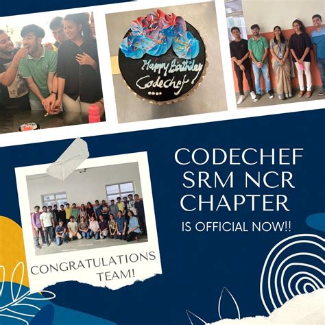 srm ncr codechef chapter on linkedin congratulations technical finally officially