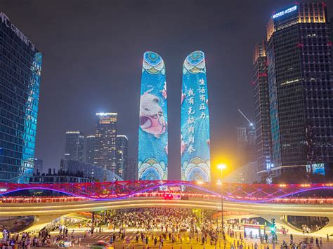 成都金融城双子塔灯光秀 吾摄苍茫 图虫