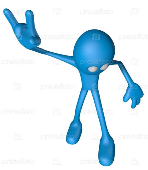 Фотография на тему Синий парень показывает рукой козу 3d иллюстрация Pressfoto