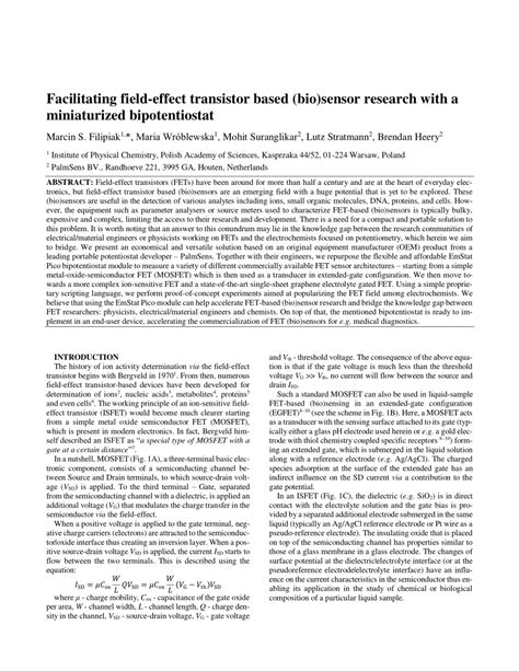Pdf Facilitating Field Effect Transistor Based Biosensor Research