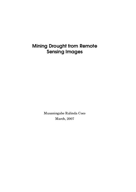 Pdf Mining Drought From Remote Sensing Images
