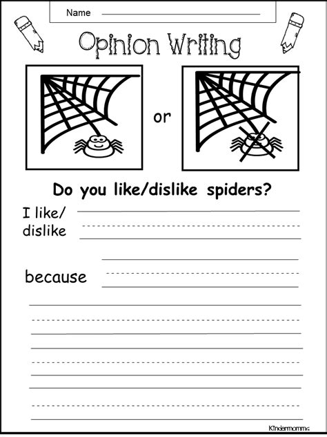 Kindergarten Opinion Writing Freebie