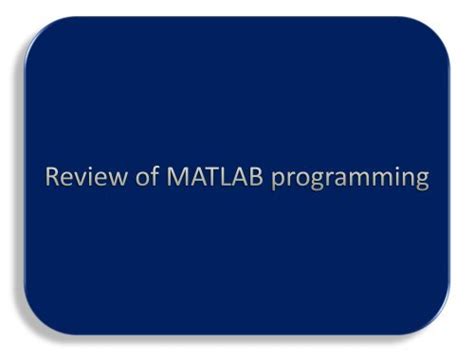 Matlab Review Pdf