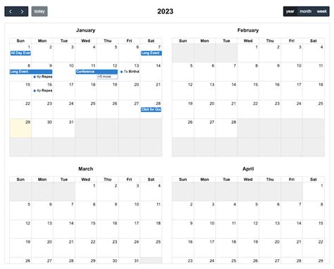 multi month and more in v6 1 fullcalendar