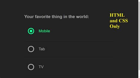 Custome Radio Buttons Html And Css Animation Youtube