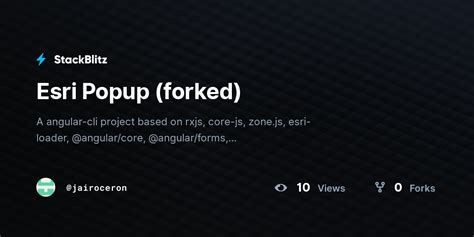 Esri Popup Forked Stackblitz