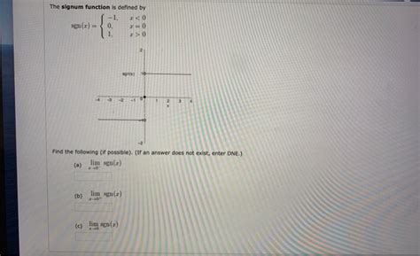 Solved The Signum Function Is Defined By 1 0 1 0 An