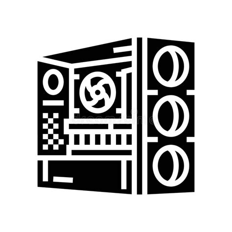 Desktop Gaming Pc Glyph Icon Vector Illustration Stock Vector