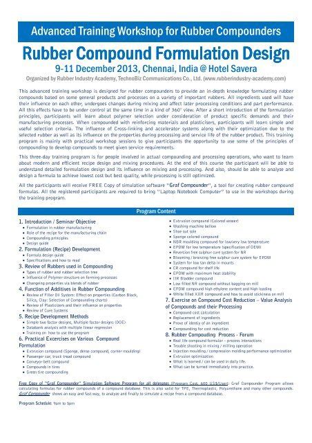 rubber compound formulation design rubber industry academy
