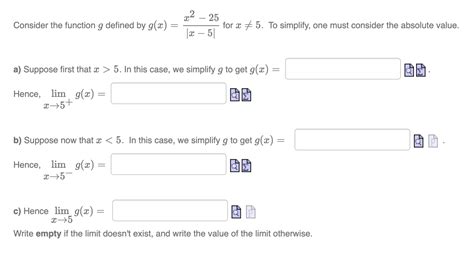 Solved Consider The Function G Defined X2 25 La 5 5 To