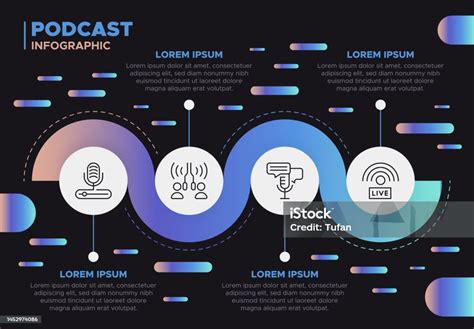팟캐스트 인포그래픽 템플릿 오디오 콘텐츠 온라인 방송 인터넷 라디오 배너 인포그래픽에 대한 스톡 벡터 아트 및 기타 이미지 인포그래픽 팟캐스팅 음악 Istock
