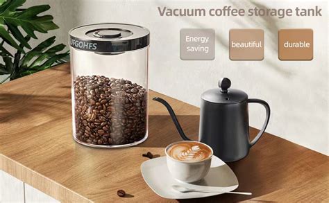 Ufgohfs Vacuum Coffee Canister Coffee Bean Storage Vacuum