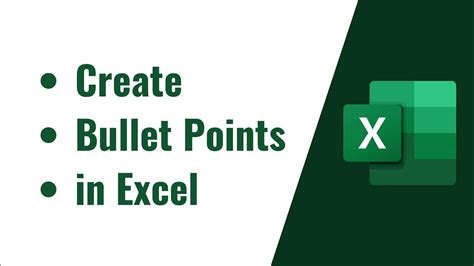 How To Create Bullet Points In Excel Youtube