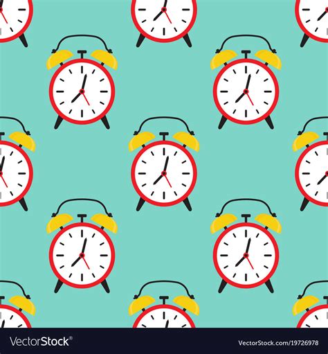 Alarm Clock Seamless Pattern Royalty Free Vector Image