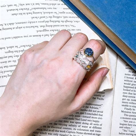 Zoey Simmons Wholesale Multi Stone Ring Stack Ring Set In Blue