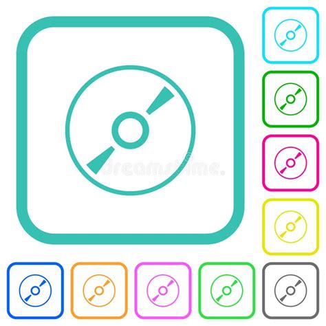 Dvd Disk Outline Vivid Colored Flat Icons Stock Vector Illustration