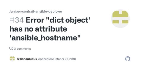 Error Dict Object Has No Attribute Ansiblehostname · Issue 34 · Junipercontrail Ansible