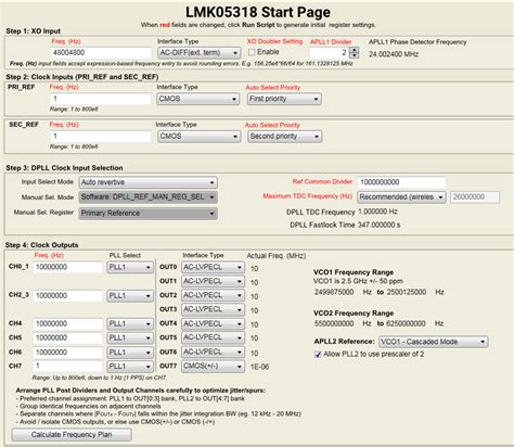 Lmk05318evm 1 Pps Input Configuration Synchronized Output Dpll Does