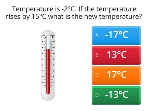 Negative Numbers Real Life Quiz