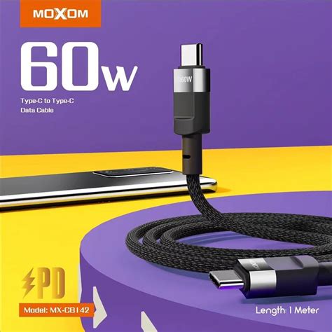 Moxom Mx Cb142 60w Pd Type C To Type C 1 Meter Data Cable Cme
