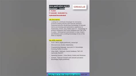 Oracle Java Full Stack Developer Bangalore Microservices Docker Kubernetes Shorts