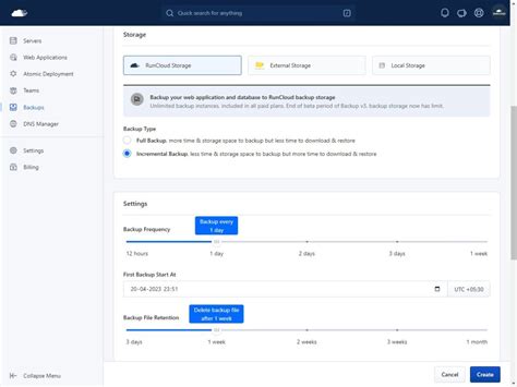 How To Create Web App And Database Backups Runcloud Docs