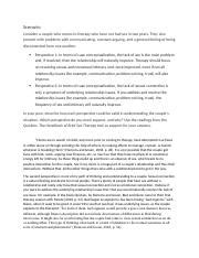 U D Sexual Issues In Couples Docx Scenario Consider A Couple Who Comes To Therapy Who Have