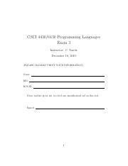 Exam3 Pdf CSCI 4430 6430 Programming Languages Exam 3 Instructor C Varela December 10 2019