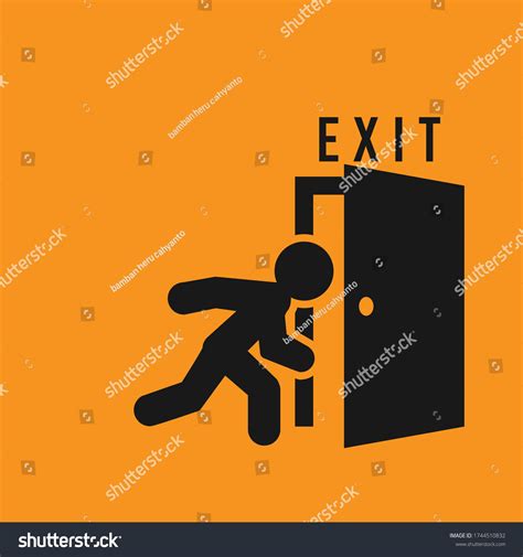 Emergency Exit Door Vector Direction Arrow Stock Vector Royalty Free 1744510832 Shutterstock