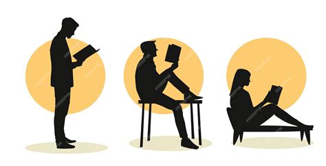 손으로 그린 독서 실루엣 그림 무료 벡터