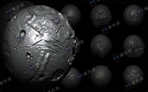 Zbrush金属损坏磨损划痕vdm笔刷盔甲划痕金属凹陷雕刻zb笔刷 Cggoat