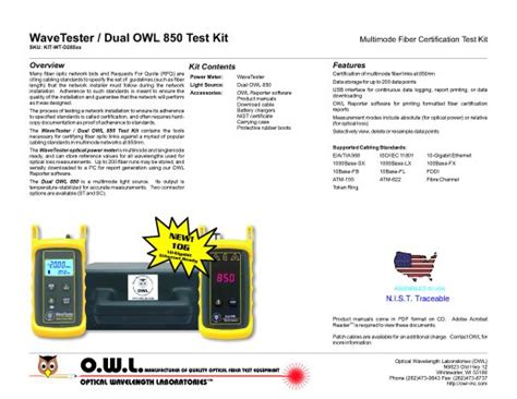 wavetester meter and 850nm multimode source with st connector port