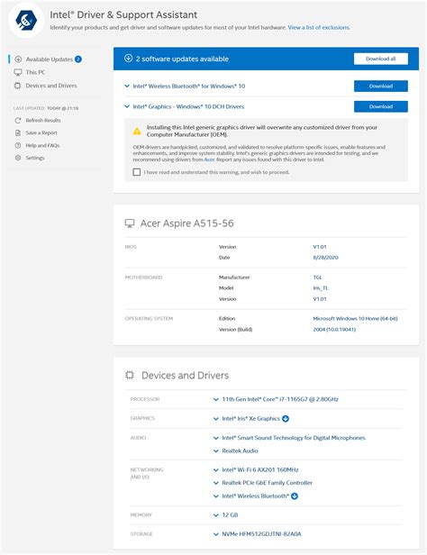 There Is A Warning When Using Intel® Driver And Support Assistant To Update The Intel Gpu Driver