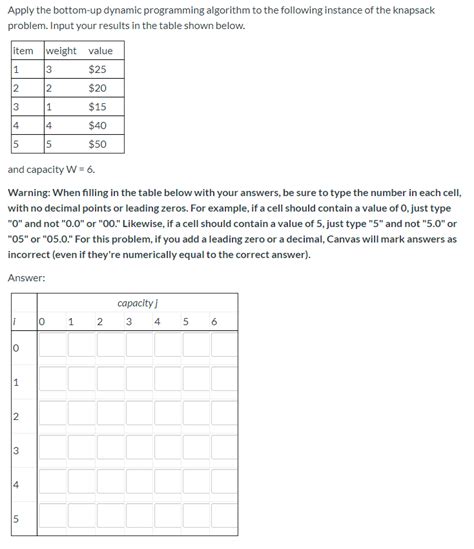 Solved Apply The Bottom Up Dynamic Programming Algorithm To